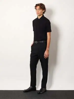 Saint Laurent Cotton Blend Polo Shirt With Cassandre Embroidery - Multicolor