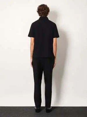 Saint Laurent Cotton Blend Polo Shirt With Cassandre Embroidery - Multicolor