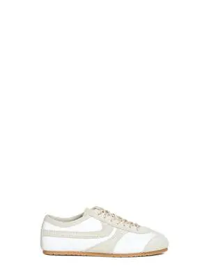Dries Van Noten White Nappa Leather Sneakers With Two-tone Laces - Multicolor