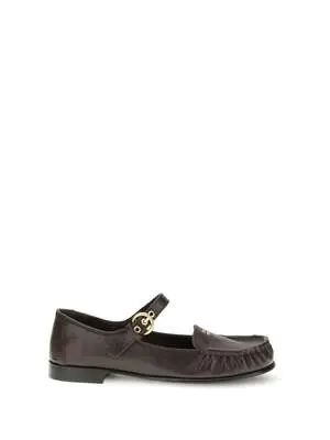 Miu Miu Buckled Leather Loafers