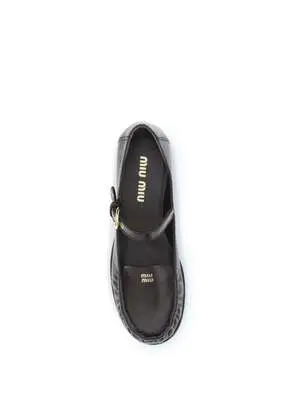 Miu Miu Buckled Leather Loafers