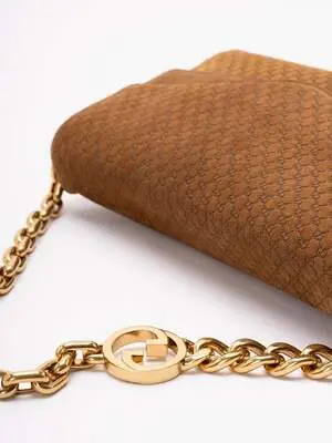 Gucci Gg Monogram Calf Leather Shoulder Bag