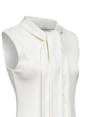 LEMAIRE Asymmetrical Fitted Ribbed Jersey Top With Convertible Tie