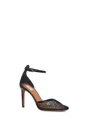 Alaïa Black Fishnet Heeled Pumps