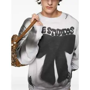Acne Studios Grey Graphic Print Crewneck Sweatshirt - Gray