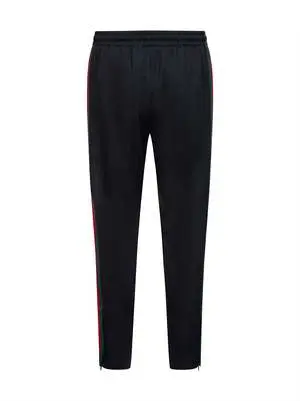 Gucci Dark Blue Technical Jersey Jogging Trousers With Web