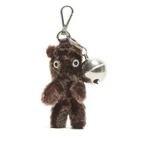 Acne Studios Teddy Bear Charm With Metallic Bell - Brown