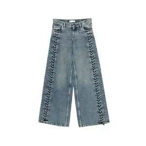 Stella McCartney Lace-up Detail Wide-leg Jeans - Blue