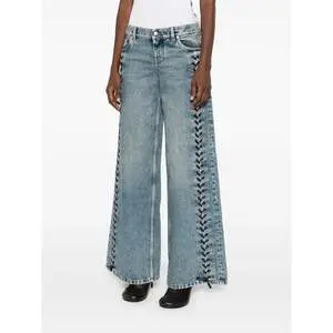 Stella McCartney Lace-up Detail Wide-leg Jeans - Blue