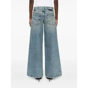Stella McCartney Lace-up Detail Wide-leg Jeans - Blue