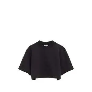 Balenciaga Cropped Short Sleeve T-shirt With Embroidered Logo