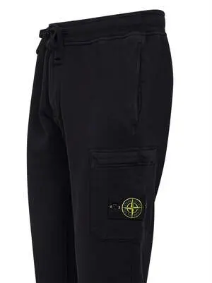 Stone Island Black Organic Cotton Jogger Trousers - Multicolor