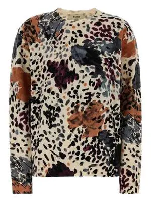 Fendi Falena" Printed Wool Sweater - Multicolor