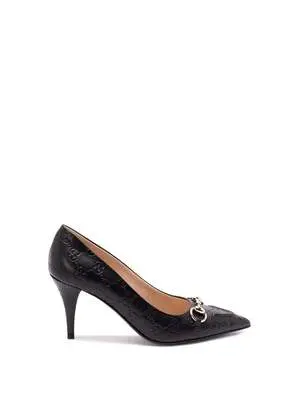 Gucci Embossed Calf Leather Horsebit Pumps