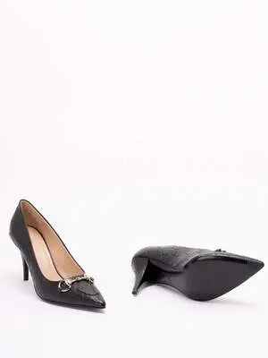 Gucci Embossed Calf Leather Horsebit Pumps