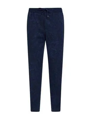 Etro Paisley-Pattern Seersucker Jersey Jogger Trousers Multicolor