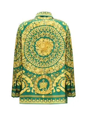 Versace Printed Silk Shirt - Green