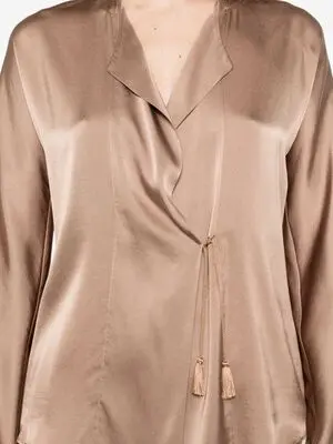 FORTE_FORTE Silk Satin Shirt With Tassel Detail