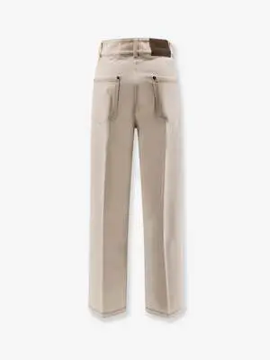 Max Mara Cotton Blend Trousers - Cream