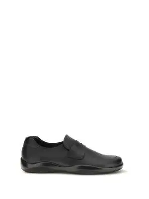 Prada Toblach Leather Loafers - Black