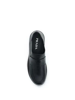 Prada Toblach Leather Loafers - Black