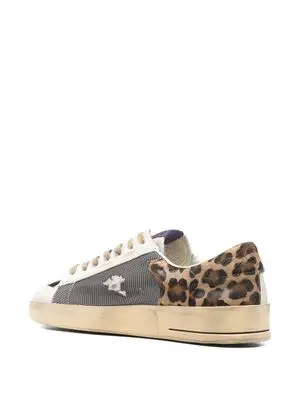 GOLDEN GOOSE Stardan Leopard Print Paneled Sneakers