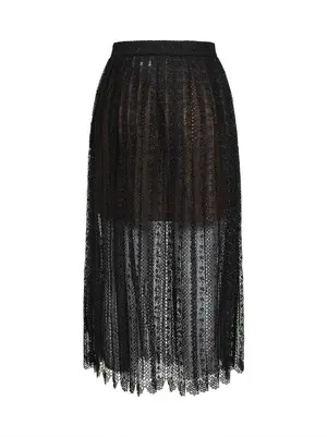 SELF-PORTRAIT Organza Lace Midi Skirt - Multicolor