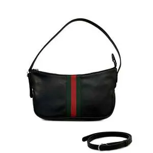 Gucci Gg Canvas Tote Bag With Web Detail - Black