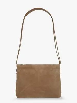 Brunello Cucinelli Suede Shoulder Bag - Cream