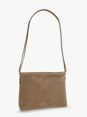 Brunello Cucinelli Suede Shoulder Bag - Cream