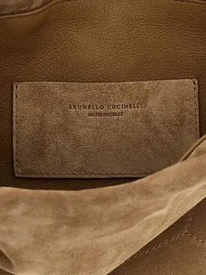 Brunello Cucinelli Suede Shoulder Bag - Cream