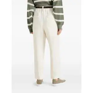 Brunello Cucinelli Tapered Trousers In Linen Blend