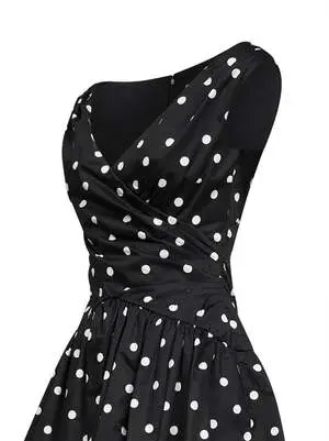 SELF-PORTRAIT Black Polka Dot Cotton Mini Dress - Multicolor