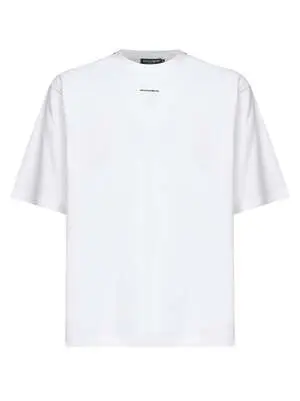 Dolce & Gabbana White Cotton Printed Oversized T-shirt - Multicolor