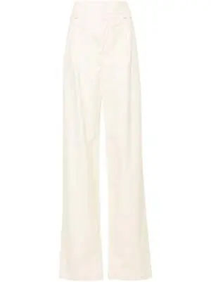 Saint Laurent Wide Leg Cotton Trousers