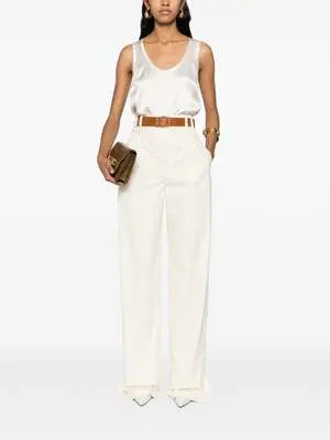 Saint Laurent Wide Leg Cotton Trousers