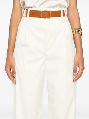 Saint Laurent Wide Leg Cotton Trousers