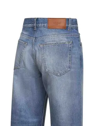 Chloé Dream Blue Denim High-rise Cropped Wide-leg Jeans