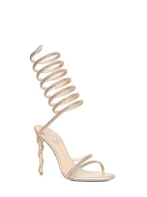 Rene Caovilla Beige Margot 105 Jeweled Sandals