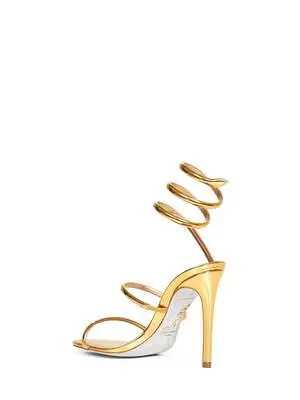 Rene Caovilla Metallic Gold Cleo 105 Sandals - Multicolor