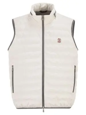 Brunello Cucinelli BRUNELLO CUCINELLI Sleeveless Down Jacket With Removable Hood White