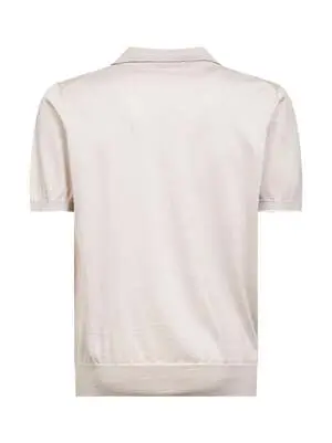 Brunello Cucinelli Jute Cotton Knit Polo Shirt - Multicolor