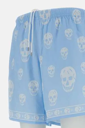 Alexander McQueen Technical Fabric Swim Shorts With Skull Print - Multicolor