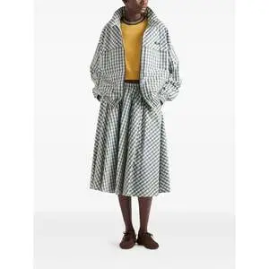 Prada Checked Zip-up Bomber Jacket