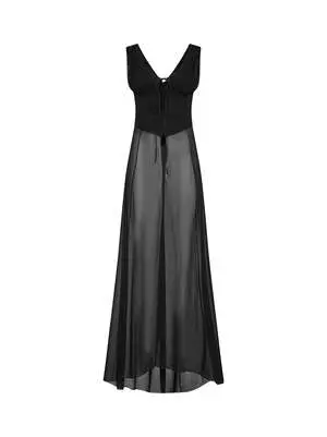 Giuseppe Di Morabito Black Silk Bustier Top With Sheer Skirt - Multicolor