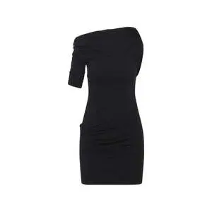 Jacquemus One-shoulder Ruched Dress - Black