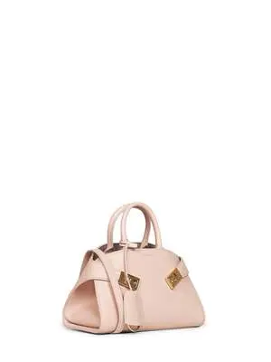 FERRAGAMO Dusty Pink Calfskin Leather Hug Xs Mini Bag - Multicolor
