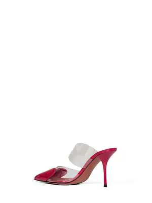 Alaïa Le Coeur Mules In Raspberry Pvc And Patent Leather - Multicolor