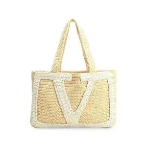 Valentino Garavani VALENTINO GARAVANI Raffia Tote Bag Cream