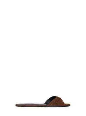 Saint Laurent Babylone Flat Sandals In Suede - Multicolor